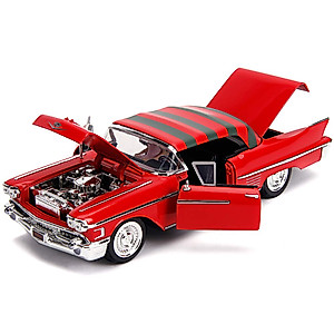 Jada Toys 1:24 Nightmare - '57 Cadillac W/Figure, Red, Standard, 26066