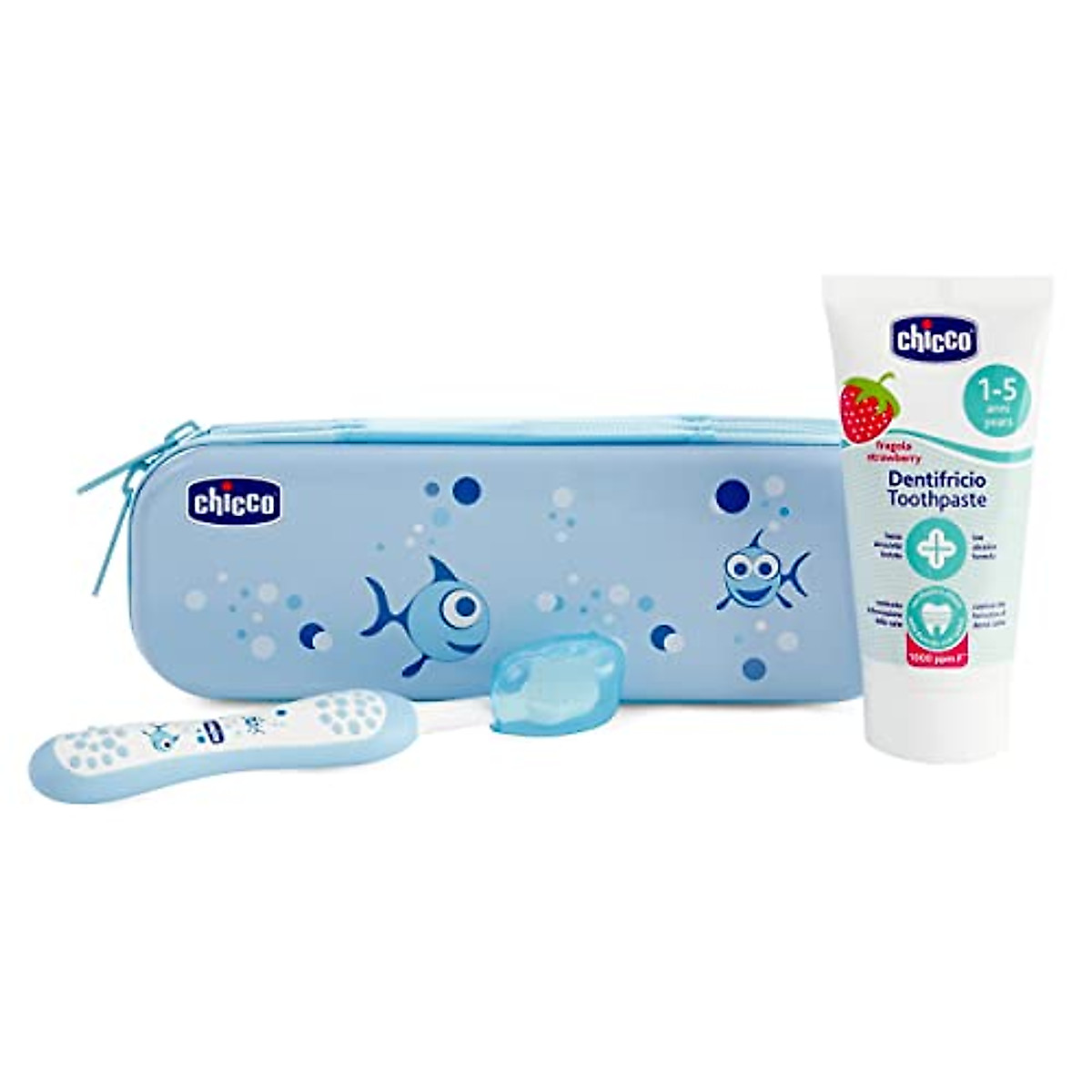 Chicco – Strawberry Toothpaste with Fluoride Dental Set Blue