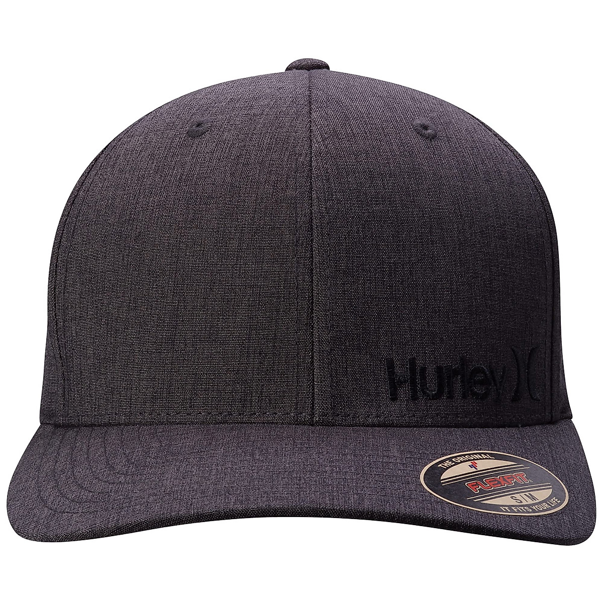 Hurley Men's Caps - Flexfit Curve Bill Baseball Cap - Summer Hats for Men (S-XL), Size Large-X-Large, Grey Black