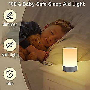 G Keni Nursery Night Light for Kids, Touch Small Lamps for Bedroom, Nursery Lamp for Breastfeeding, Battery Powered Nightlight, Dimmable LED Night Light, Baby Night Light Lamp, Soft Eye Caring