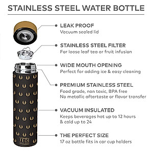 Controller Gear Star Wars, Jedi Pattern, Vacuum Insulated Stainless Steel Sport Water Bottle, Leak Proof, Wide Mouth, 17 oz, 500 ML - Not Machine Specific