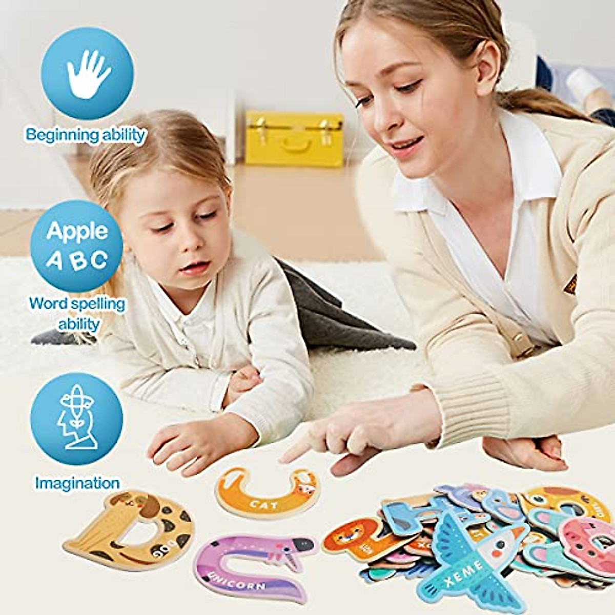 Wooden Magnetic Letters