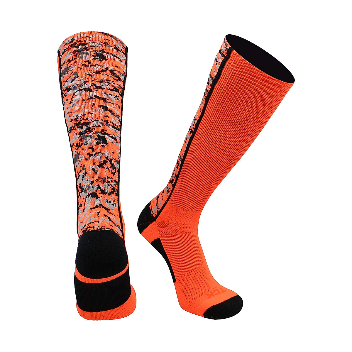 TCK Digital Camo OTC Socks (Neon Orange/Black, Large)