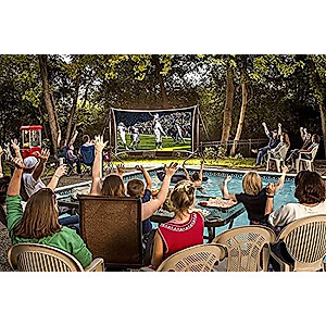 Recreation Series Complete Theater Kit! 11' Front and Rear Projection Screen with HD Optoma 1080p Projector, Sound System & Streaming Device w/WiFi (EZ-400)