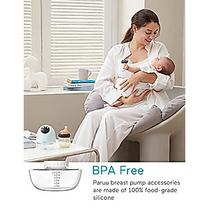 Paruu P3 All in One Milk Collector, Breast Milk Storage Bottles, 6 OZ, 2 Different Lids for Pumping and Storage, Wearable Breast Pump Replacement Accessories, 2 Pack