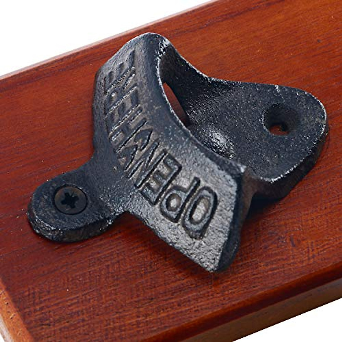 Homend 8pack Cast Iron Wall Mount Bottle Openers, Mounting Hardware Included, Vintage Rustic Bar(Wood Block is not Included)