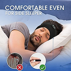 Fulext Wireless Headphones Headband for Sleeping, Bluetooth Sleep Headphones for Side Sleepers, Soft and Lightweight Eye Mask for Sleep, Ideal for Housework,Travel,Yoga,Workout,Running,Sports,Gift