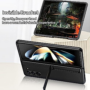 for Samsung Z Fold 5 Case with Pen, [Changable S Pen Holder & Kickstand ] [Support Wireless Charging] Z Fold 5 Case, Hard PC Shockproof Anti-Scratch Case for Samsung Galaxy Z Fold 5 (Ice Blue)