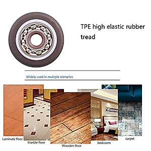 GBL 1" inch Small Caster Wheels with 2 Brakes + Screws - 90Lbs - Low Profile Castor Wheels with Brakes - Set of 4 No Floor Marks Silent Casters - Mini Wheels for Cart