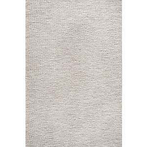 JONATHAN Y TSN100E-5 Ethan Modern Flatweave Solid -Indoor/Outdoor Area Rug, Casual, Contemporary, Coastal Easy-Cleaning,Bedroom,Kitchen,Backyard,Patio,Non Shedding, Light Gray, 5 X 8