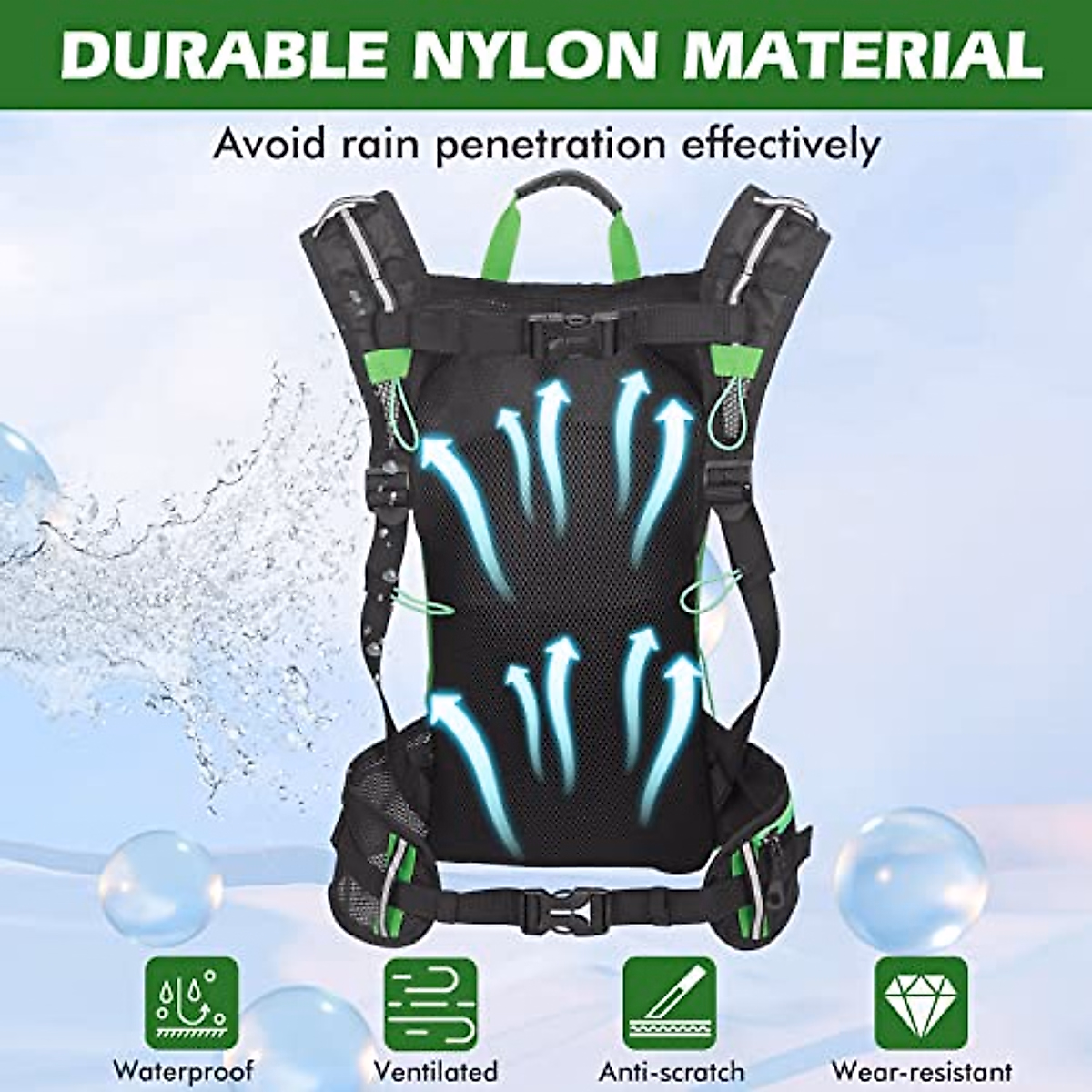 Zacro Hydration Pack Backpack with Water Bladder - Lightweight Hydration Backpack and 2L Hydration Bladder, Running Water Backpack for Outdoor Hiking, Running, Cycling, Camping, Climbing or Commuting