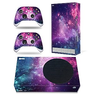 UUShop Skin Decal Sticker Cover Set for Xbox Series S Console and Controller Purple Starry Galaxy