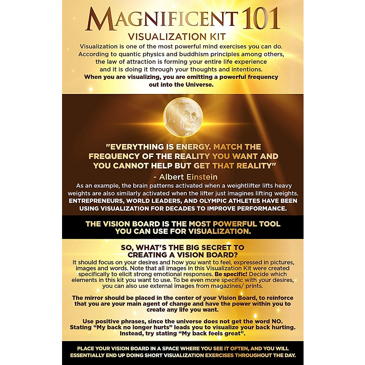 Magnificent 101 Large 23" x 17" Feng Shui Vision Board Kit | Create a Board of Your Ambitions & Turn Your Dreams into Reality by Visualizing & Manifesting Those Life Goals | Gift for Women