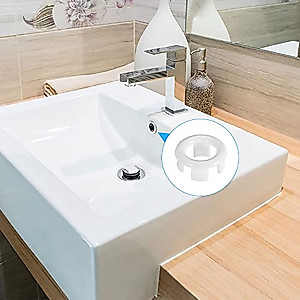 uxcell Sink Basin Trim Overflow Cover Insert in Hole Ring Covers Caps White 6pcs