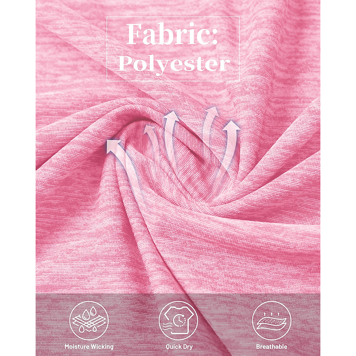 MAGCOMSEN Athletic T Shirts for Men Stretch Crew Neck Dry Fit Breathable Lightweight Cool Running Gym Athletic T Shirt Pink XL