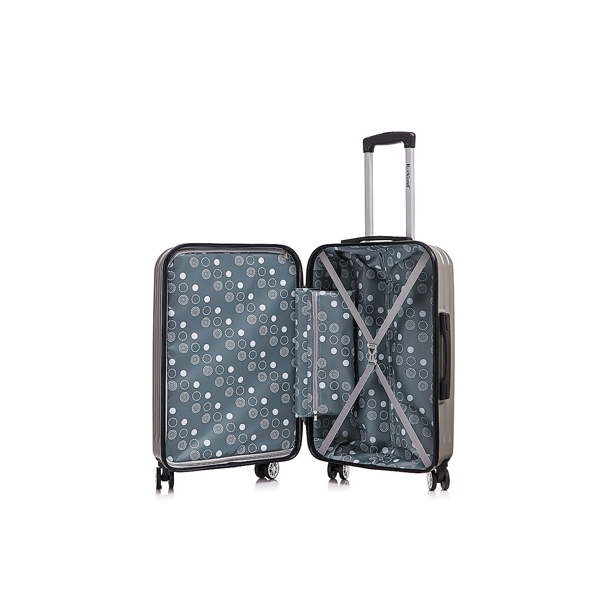 Rockland Irvine Hardside Spinner Wheel Luggage, Silver, 19", 23", 27"