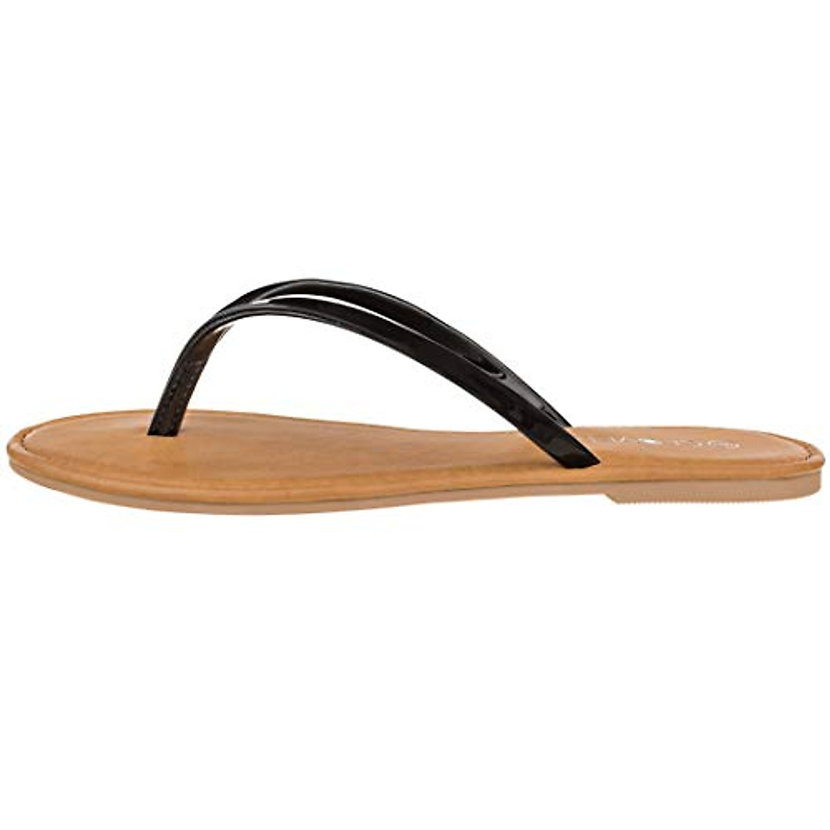 CLOVERLAY Women's Flip Flops Sandal Flat Beach Summer Sandals (8, Black)