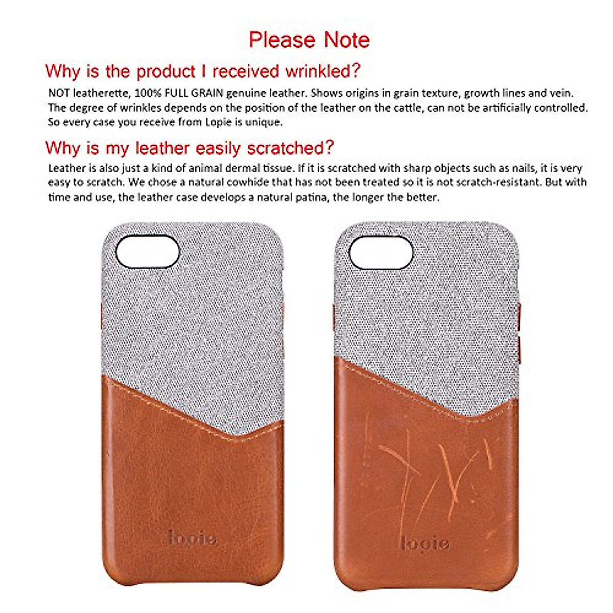 Lopie [Sea Island Cotton Series] iPhone 7 Plus/iPhone 8 Plus Case with Card Holder, Fabric Slim Back Cover with Leather Card Slot Design, Black