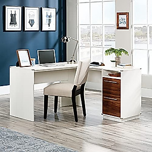 Sauder Vista Key L-Desk, L: 59.65" x W: 54.21" x H: 30.16", Pearl Oak Finish