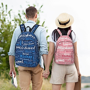 sewbuapo Custom Backpack with Name, Personalized Nmae School Backpack for Boys Girls, Customized 17Inch Student Bookbag with Lunch Bag Pencil Case for Travel, Work and School