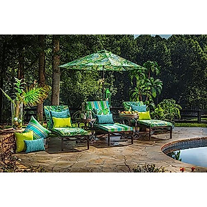 Pillow Perfect Remi Solid Indoor/Outdoor Large Lumbar Pillow Plush Fill, Weather and Fade Resistant, Large Lumbar - 16.5" x 24.5", Blue, 2 Count