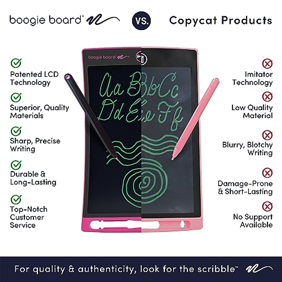Boogie Board Blackboard Smart Authentic Notebook Note Size – Includes Blackboard Smart Pen Stylus, Note-Size (5.5”x 7.25”) Reusable Notebook & Smart Template