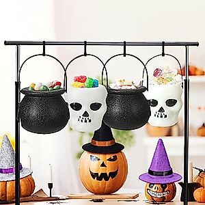 12 Pcs Halloween Mini Witch Hats Candy Cauldron Mini Broom Witch Craft Miniatures Wizard Accessory for Halloween Decorations (Novel Style)