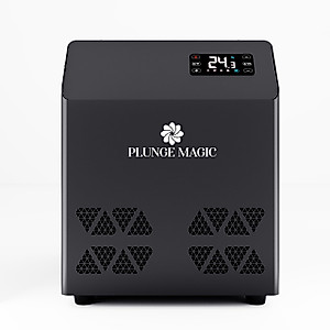 PLUNGE MAGIC Ultimate Cold Plunge Tub XL129 Gal Large Oval Ice Bath Tub With Cover for Athletes Portable, Equipped with 1/3 HP Smart-Chiller(cooling only) | 47" L x 25" W x 24" H (touchscreen)