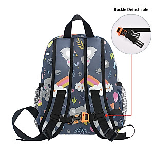 Cute Koala Toddler Backpacks for Kids Preschool Schoolbag Backpack for Girls Anaimsl Foral Rainbow Mini Kindergarten Nursery Bag with Chest Strap