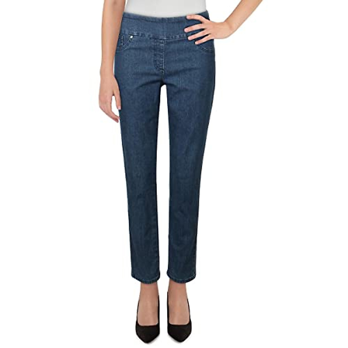 Ruby Rd. Women's Petite Pull-on Extra Stretch Denim Jean, Dark Indigo, 12P