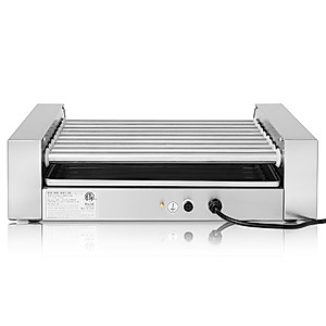 Olde Midway Electric 24 Hot Dog 9 Roller Grill Cooker Machine 1200-Watt - Commercial Grade