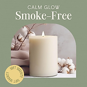 Mister Candle Dripless Vanilla Scented Ivory Pillar Candle Hand Made Vanilla Pillar Candles with Essential Oils for Home Decor, Premium Wax, 100 Hr Burn Time (4x6 inch)