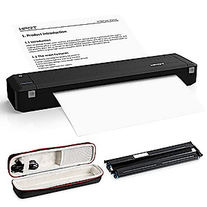 HPRT Wireless Bluetooth Portable Printer+Case+Ribbon 3 in 1 by Thermal Transfer MT800 for Travel Printer Compatible with Android and iOS Phone, Support 8.5" X 11" US Letter & A4 Size Paper