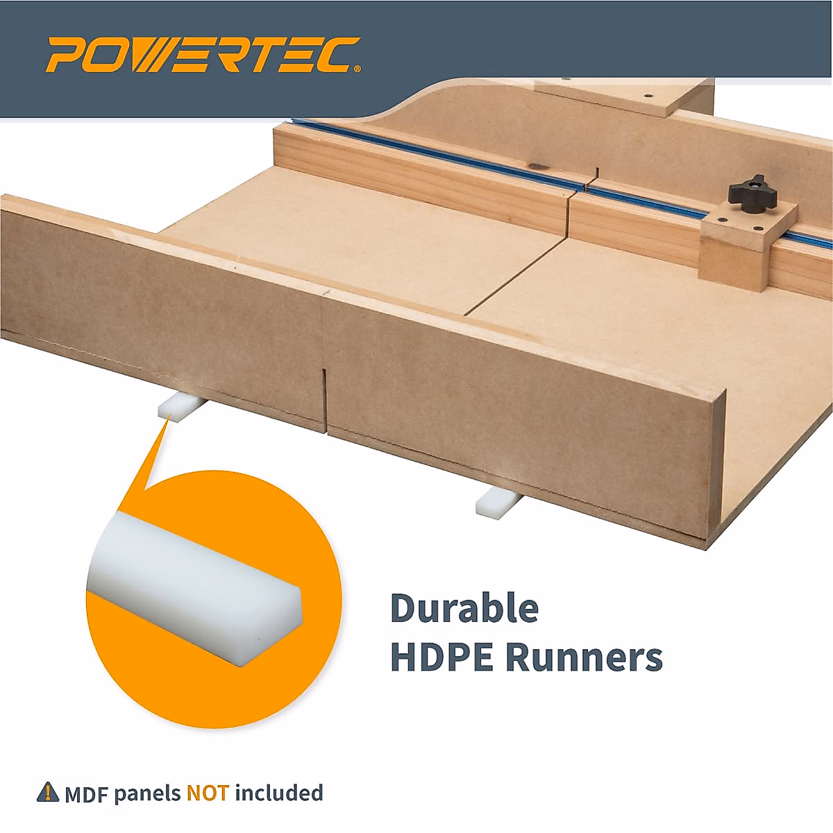 POWERTEC Crosscut Sled Miter Bar for Table Saw Sled, 3/4" x 3/8" x 17" with Predrilled Holes & Screws for Router Table, Bandsaw, Taper Jig, Table Saw Accessories for Woodworking, 4PK (71793)