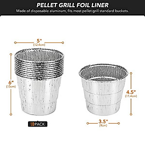 Stanbroil Grill Grease Drip Bucket with 10-Pack Disposable Foil Liners, Wood Pellet Grills Replacement for Traeger, Pit Boss, Camp Chef, Louisiana, Replacement Parts for Traeger HDW152 BAC407z
