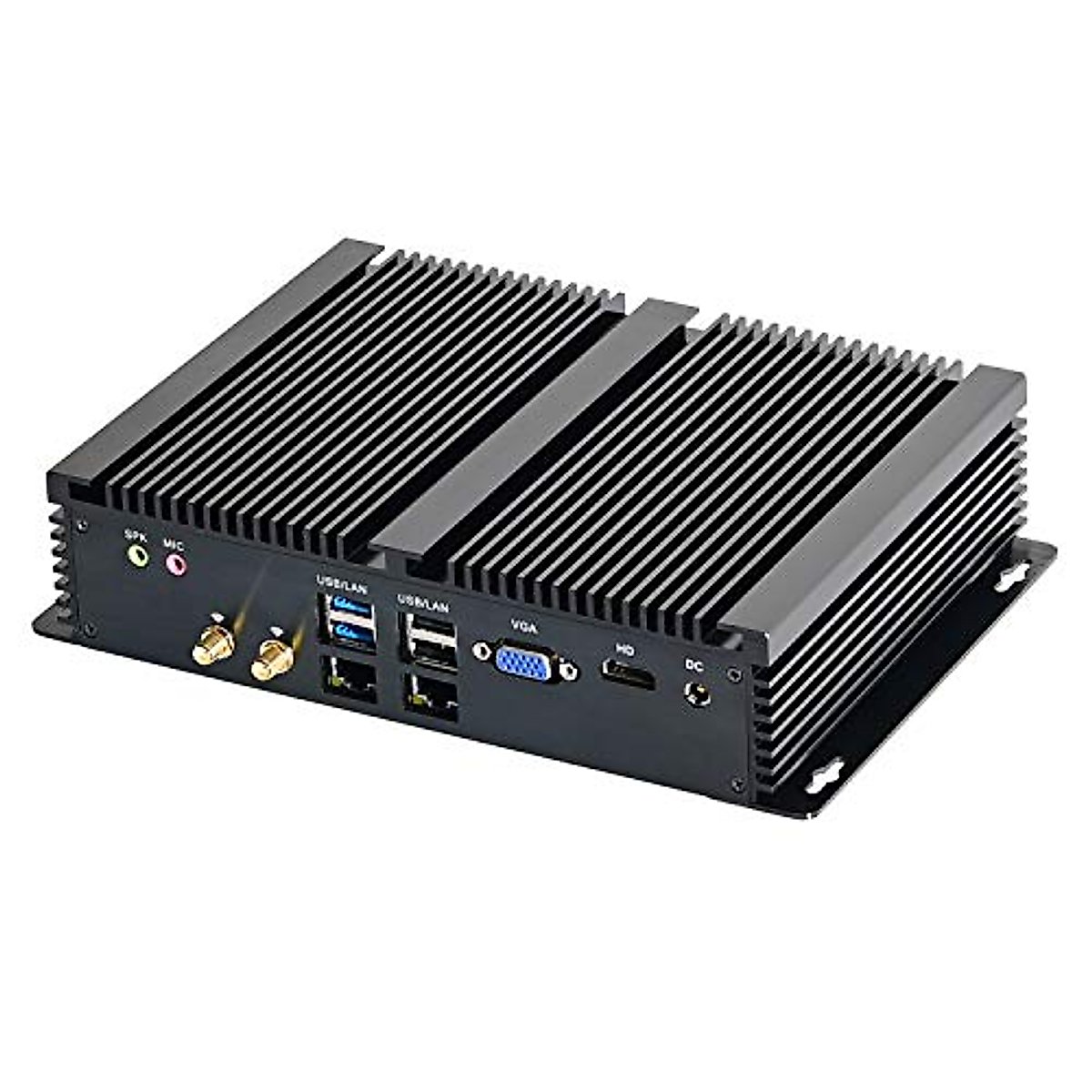 HUNSN Industrial Computer, IPC, Fanless Mini PC, Windows 11 Pro or Linux Ubuntu, I7 10510U 10810U, IM07, GPIO, Watchdog, WOL, SIM Slot, 2 x LAN, 6 x COM, 32G DDR4 RAM, 256G SSD, 1TB HDD