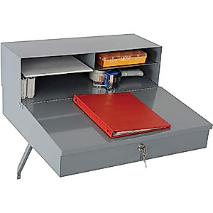 Global Industrial Wall Mounted Receiving Desk, 24" W x 22" D x 12" H, Gray