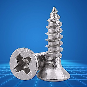 M3 Self Tapping Screws Assortment Set, Stainless Steel Phillips Wood Screws, 200pcs(Flat Head)