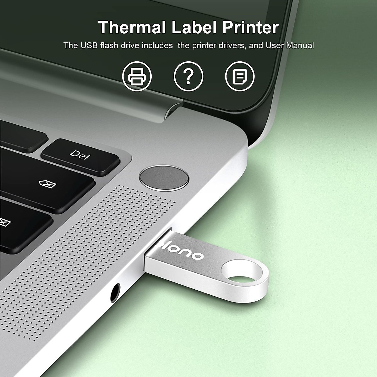 POLONO Shipping Label Printer for Shipping Packages, 4x6 Label Printer, Thermal Label Maker, Compatible with Shopify, Ebay, USPS, FedEx, Amazon & Etsy, Support Multiple Systems(Green)