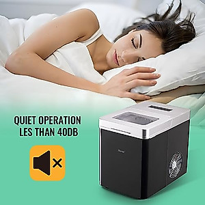 Ice Maker Countertop 9 Pcs Bullet ice in 8 Mins, 33LBS in 24Hrs, WANAI Portable Ice Machine with Auto Self-Cleaning, Ice Scoop & Basket, Two Size for Home/Office/Kitchen/Bar