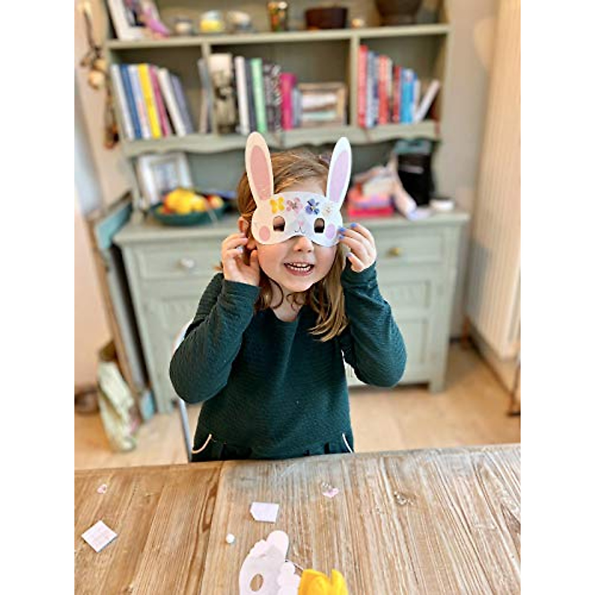 Talking Tables Easter Mask Making Craft Kit for Kids - Pack of 6 | Children Art Supplies, Fun Activities, Decorate for an Egg Hunt, Parade, Creative Gift (TSBUNNY-Masks)