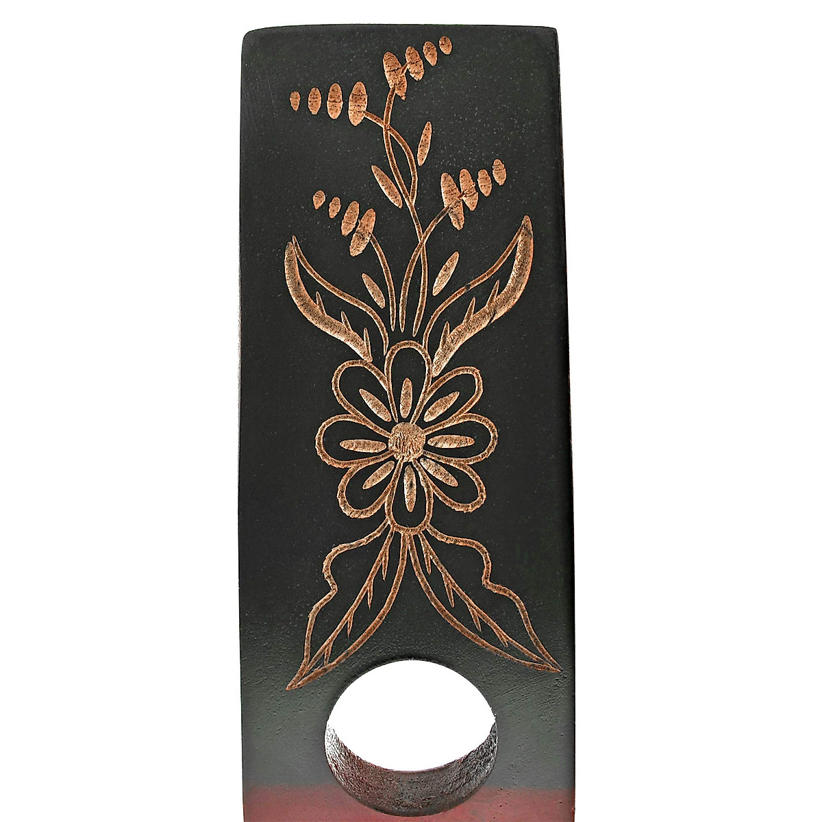 AeraVida Stunning Floral Black and Red Mango Tree Wood Balancing Wine Bottle Holder | Wine Bottle Holder Wooden Stand | Wine Bottle Holder | Decorative Wine Bottle Holder