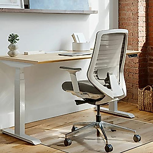 KIAYACI Glass Chair Mat for Carpet or Hard Floor Tempered Glass Glass Table Top Table Mat Square 46" x 53", 1/4 inch Thick, Transparent