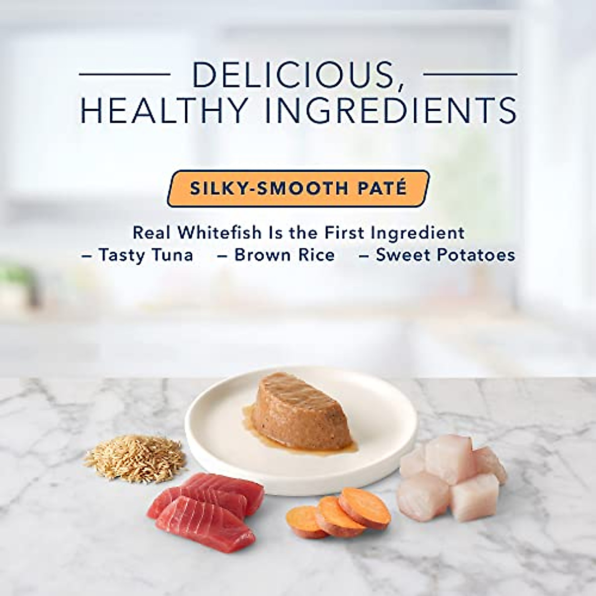 Blue Buffalo Tastefuls Spoonless Singles Natural Wet Cat Food Paté, 2.6-oz Twin-Pack Trays, White Fish & Tuna Entreé (24 Count)