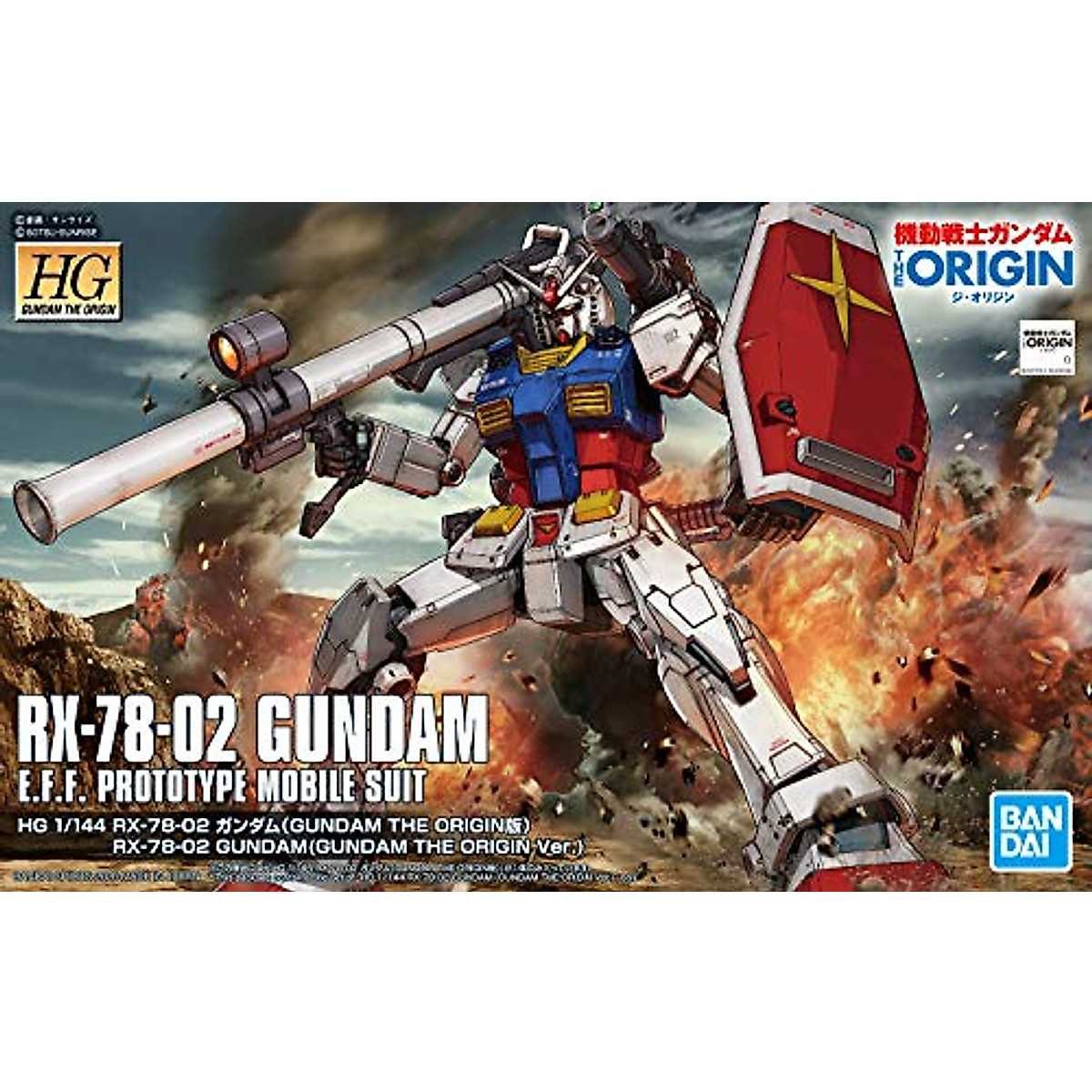 Bandai Hobby Gundam The Origin: #26 RX-78-02 Gundam (The Origin Ver.), HG TheOrigin 1/144, Multi