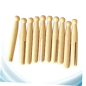 KOMBIUDA 10pcs Wood Mini Dolls Cake Wooden Mini clothespins Picture pegs Colored Wooden clothespins Wooden Sticks for Crafting Old Fashioned Crafts Ornaments Baby Bamboo
