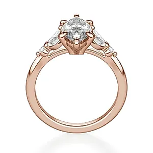 10K Solid Rose Gold Handmade Engagement Ring 3 CT Marquise Cut Moissanite Diamond Solitaire Wedding/Bridal Ring for Womens/Her Bridal Ring (7.5)