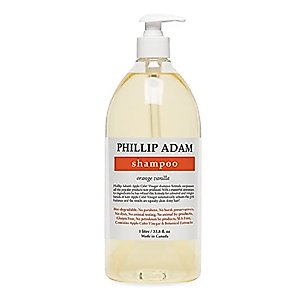 Phillip Adam Orange Vanilla Shampoo - Enriched with Apple Cider Vinegar - Boosts Shine - For All Hair Types - Sulfate Free & Paraben Free - 33.8 Ounce