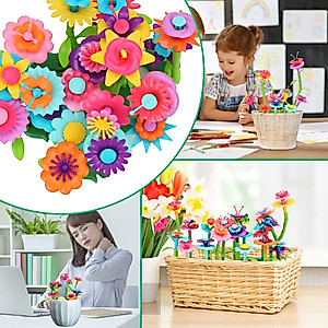 FLYINGSEEDS 106 PCS Flower Garden Building Toys for Girls, Girls Favor STEM Toy Gardening Pretend Play Set for Kids, Stacking Game Educational Activity for Toddlers Kids Age 3 4 5 6 7 8 Year Old