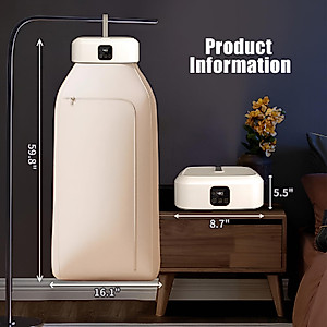 Portable Clothes Dryer, Small Dryer with Remote Control, Compact Foldable Travel Clothes Dryer with Dry Bag for RV, Travel, Home